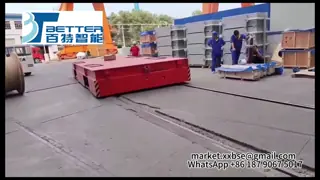 China Materials Transport 20 Tons Rail Powered Transfer Cart Workshop Flat Bed Trailer for sale