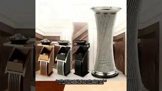 Hotel Lobby Standing Commercial Stainless Steel Trash Can with Ashtray – Exclusive for Malls, Hotels, Lobbies, Corridors & Passages