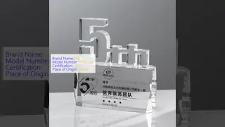 8inch Height Cast Acrylic Award Plexiglass Trophy For 10th Year Anniversary Event