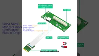 M.2 Key A/E to PCI-E X8 Riser Card with USB 2.0 480Mbps