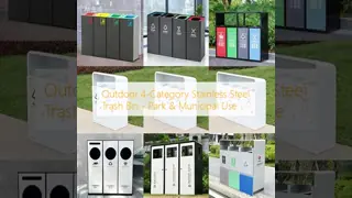 4 Compartment Outdoor Trash Bins