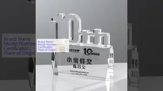 The 5th Year Anniversary Acrylic Award Plaques With Base Custom Engraving