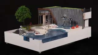 China 1:30 Scale Handmade Architectural Landscape Model with 4000K Warm White Illumination - 70cm x 50cm x 40cm for sale