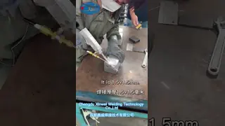 Welding the stainless box with the laser welding machine