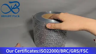 transparent roll film with letter M