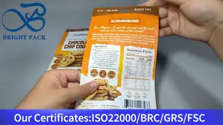 stand up pouch for chocolate chip cookies
