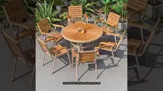 Outdoor WPC Table & Chair Set - Weather-Resistant Anti-Corrosion Wooden Seating for Patios, Gardens & Balconies
