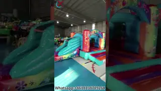 Kids Shark Bouncy Castle Slide Fun!