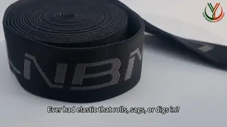 Introduce Wide Double Sided Logo Jacquard Elastic Band For Garments Custom 40mm For You