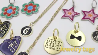 Custom Metal Logo Charm Tag with Epoxy Drop Gum