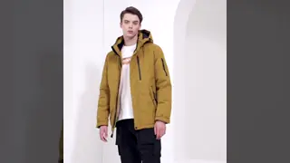 Two Way Zip Ultimate Winter Jacket Ergonomic Warm Mens Down Coat With Knitted Cuffs, Slant Pockets