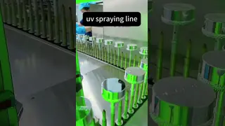 The Uv line white plastic bottle cap is plated with a silver metallic texture