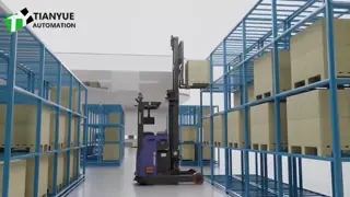 China 1600KG Load Capacity Intelligent Unmanned Forklift with 48V400Ah Battery Capacity and ±10mm Navigation Positioning Accuracy for sale