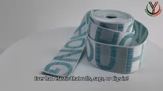 China Double Sided Jacquard Logo Flat Elastic Cord For Garments Customised for sale