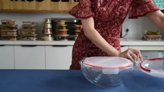 China Borosilicate Glass Mixing Bowl Set Stackable with Lids and Temperature Range -40°C to 560°C for Kitchen Use for sale