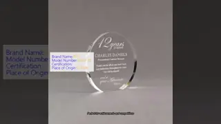 5'' Diameter Round Clear Blank Acrylic Plaque With Stand Customized Engraving Event