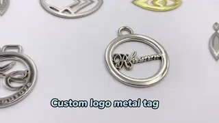 Metal Hollow Logo Tag Charm