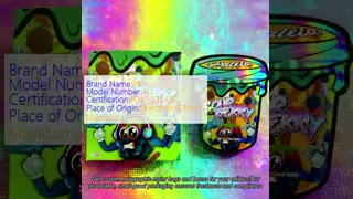 Holographic Box And Bag 3.5 Mylar Packaging Set Resealable 3.5g Edible Mylar Die Cut Bags With Display Cereal Boxes
