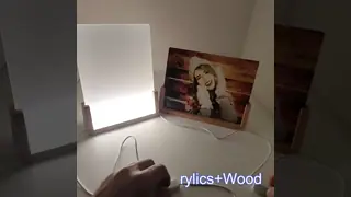 China U Shaped Acrylic Sublimation Led Photo Frame With Wooden Base Photo Printing Picture Frame Blanks for sale