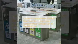 Large Stainless Steel Trash Bin for Parks