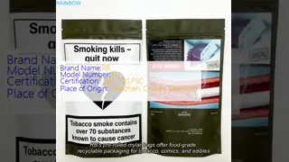 Pre-rolled Ziplock PE Three Side Seal Recyclable Edible Food Grade Plastic Tobacco Comic Book Mylar Bag