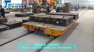China Cross Rail Transfer Cart with dc traction motors and built in battery for electrical control of flat cart start stop and speed control for sale