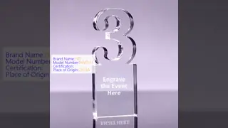 High End Blank Acrylic Award Number Block Plaque Trophy Plexiglas Number Block for Business Recognition