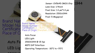 5MP HD OV5645 Camera Module 2K Medical Scanner