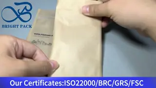 small kraft paper ziplock bag with clear window