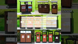 Steel Wood Litter Bin For Parks