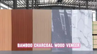 China Bamboo Charcoal Wood Veneer Interior Decorative Panels PVC Background Wall Board PVC Wall Panels For Hotel Office Suspended Ceilings for sale
