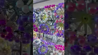 Colored plastic products after coating display