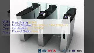 China Access Control Turnstile Security Gates Tempered Glass Sliding Material for sale