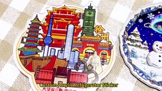 China Custom logo Souvenir Fridge Magnet Acrylic Refrigerator Magnet Stickers Cartoon Anime Design Acrylic Magnet for sale