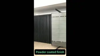 China Pulling Out Rotating Tile Sample Display Rack Wooden Floor Floor Tile Display Rack for sale