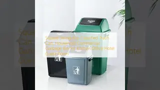 Wood Grain Trash Can with Lid