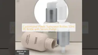 Custom 50ml PE Sunscreen Bottles Serum Pump Packaging