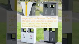 Stylish Stainless Steel Trash Can with Ashtray