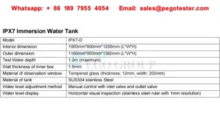 IPX7 Water Tank Test Machine Waterproof Durability