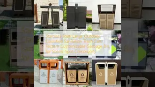 Outdoor Trash Can Stainless Steel Large