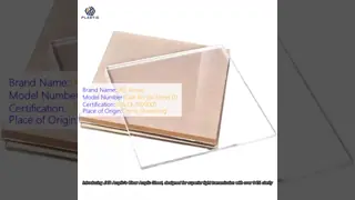Process Cast Clear Acrylic Sheet High UV Resistance for Enhanced Durability