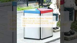 Large Outdoor Trash Bin Stainless Steel