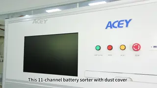 11 Channels Cylindrical Battery Sorting Machine with Cover