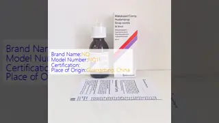 China Silk Screen Printing 80ml Pharma Amber Glass Makatussin Bottle Crc Cap Label Box Measure Cup Fast Shipping Popular Full Sets for sale