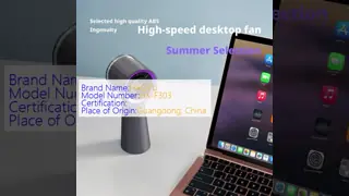 100 Gear Mini Fan Digital Display USB Portable