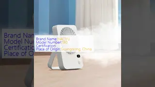 China Misting Lightweight Portable Table Fan 1200mAh Battery Brushless Motor For Quiet Cooling for sale