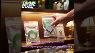 China Customized Size Plastic Bag Packaging Reusable Recyclable Holograph Mylar Bag for Bracelets Jewelry Aluminum Foil Bag for sale