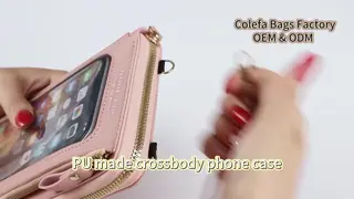 China New Touchscreen Phone Case Women's PU Anti-Theft Multi-Functional Crossbody Shoulder Bag Versatile Transparent Mini Phone Pouch for sale