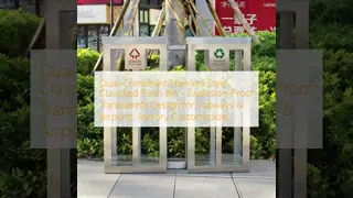 Outdoor Trash Bin Dual Stainless Steel Wood Plastic