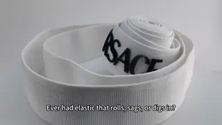 China Shiny Silicone Logo 47mm Wide Non Slip Elastic Band For Garments for sale